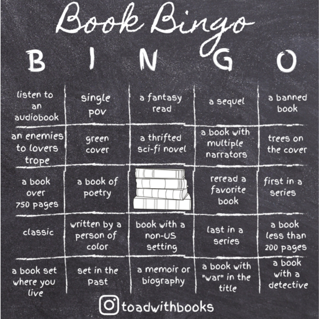 Book Bingo #1 – Toad with Books