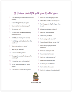 30 Dialogue Prompts to Ignite Your Creative Spark – Toad with Books